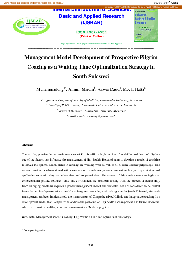 (PDF) Management Model Development of Prospective Pilgrim Coacing as a ...