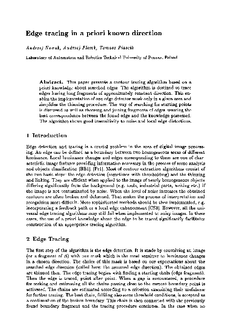 (PDF) Edge tracing in a priori known direction