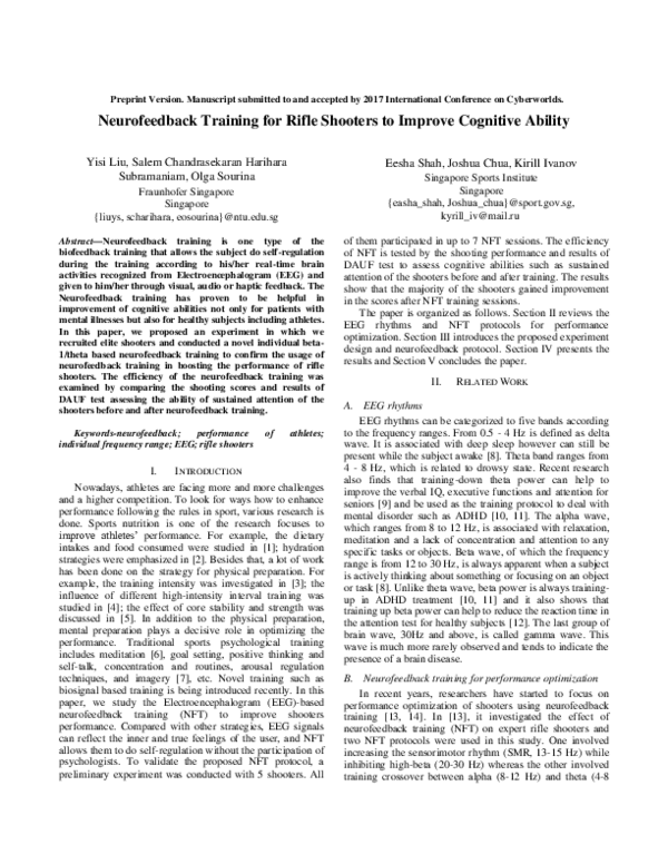 (PDF) Neurofeedback Training for Rifle Shooters to Improve Cognitive ...