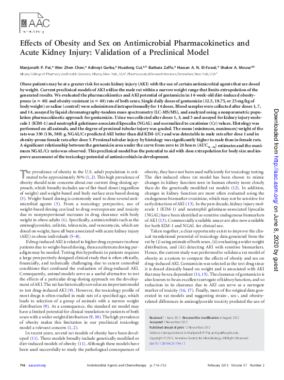 (PDF) Effects of Obesity and Sex on Antimicrobial Pharmacokinetics and ...