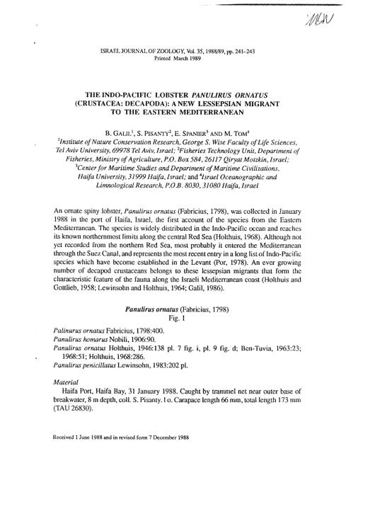 (PDF) The Indo-Pacific Lobster Panulirus Ornatus (Crustacea: Decapoda ...