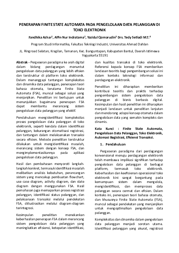 (PDF) Penerapan Finite State Automata pada Pengelolaan Data Pelanggan di Toko Elektronik