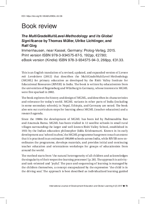 (PDF) The MultiGradeMultiLevel-Methodology and its Global Significance ...