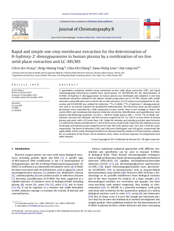 (PDF) Rapid and simple one-step membrane extraction for the ...