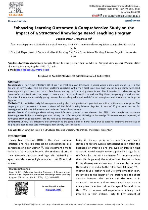 (PDF) Enhancing Learning Outcomes: A Comprehensive Study on the Impact of a Structured Knowledge ...