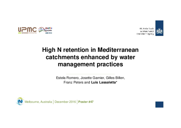(PDF) High N retention in Mediterranean catchments enhanced by water ...