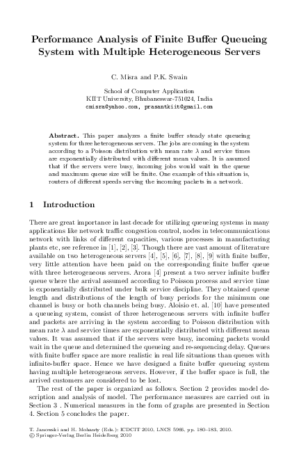 Pdf Performance Analysis Of Finite Buffer Queueing System With