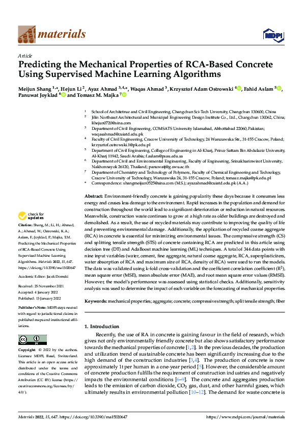 (PDF) Predicting the Mechanical Properties of RCA-Based Concrete Using ...