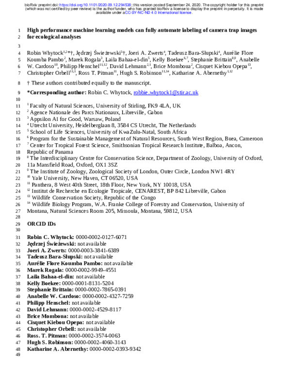 (PDF) High performance machine learning models can fully automate ...