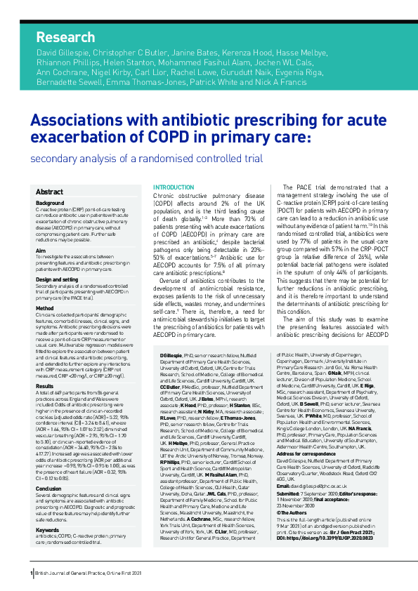 (PDF) Associations with antibiotic prescribing for acute exacerbation ...