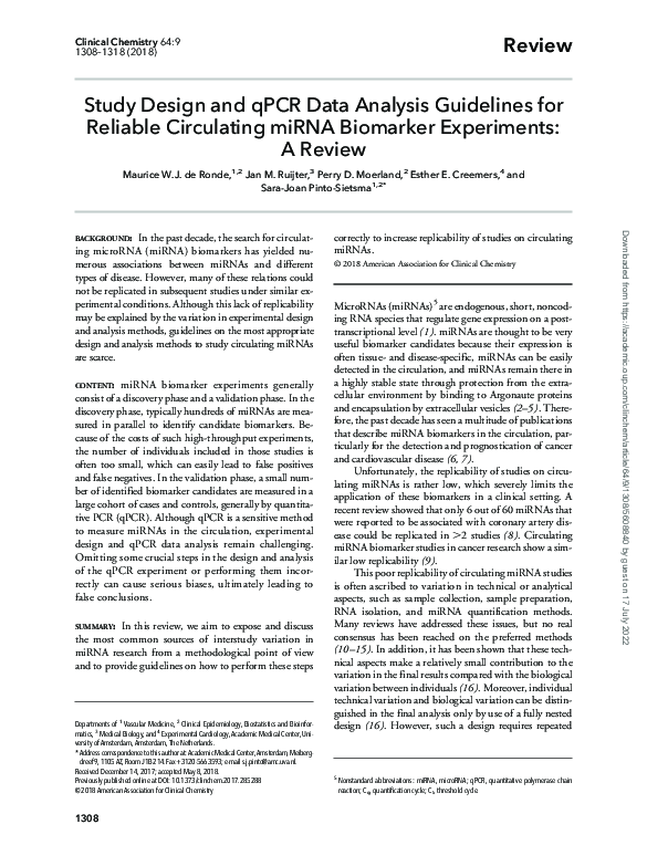 (PDF) Study Design and qPCR Data Analysis Guidelines for Reliable ... (PDF) Study Design and qPCR Data Analysis Guidelines for Reliable ...