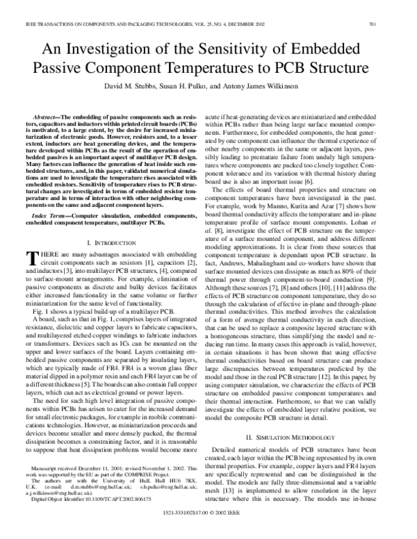 (PDF) An investigation of the sensitivity of embedded passive component temperatures to PCB ...