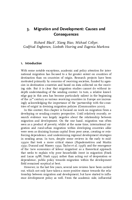 (PDF) 3. Migration and Development: Causes and Consequences