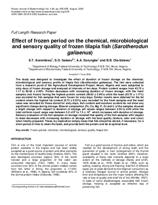 (PDF) Effect of Frozen Period on The Chemical, Microbiological and ...