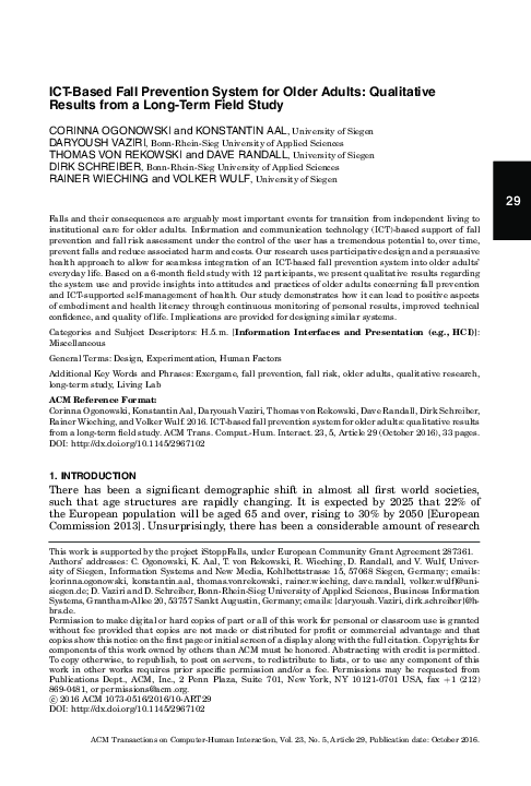 (PDF) ICT-Based Fall Prevention System for Older Adults