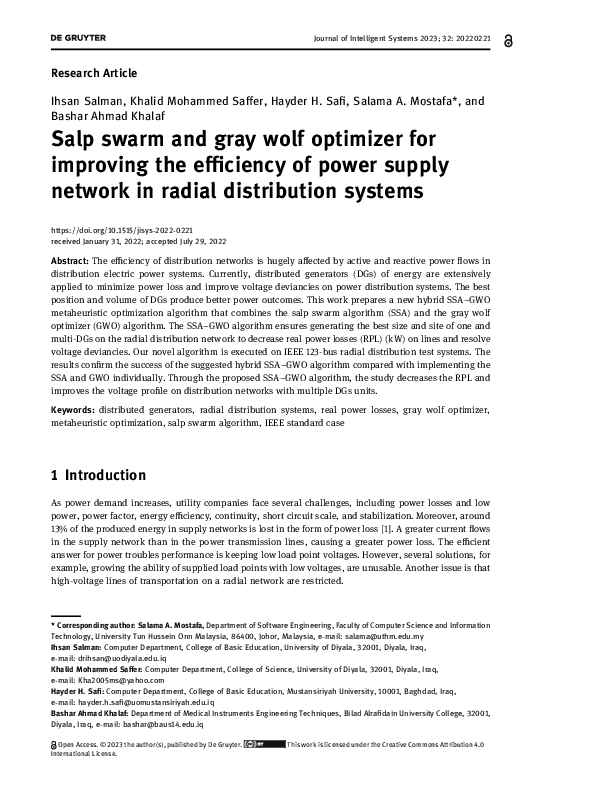 (PDF) Salp swarm and gray wolf optimizer for improving the efficiency ...