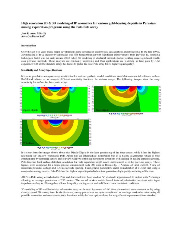 (PDF) High resolution 2D 3D modeling of IP anomalies for various gold‐bearing deposits in ...