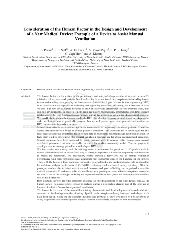 (PDF) Consideration of the Human Factor in the Design and Development ...