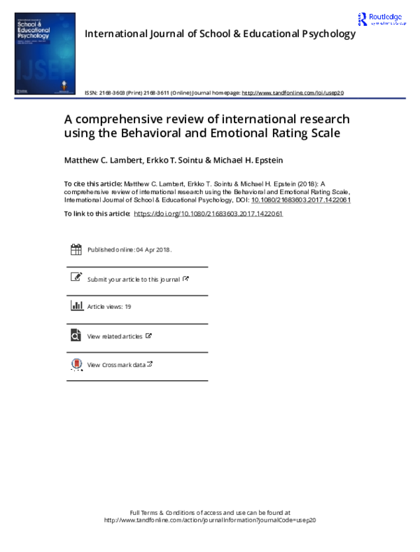 (PDF) A comprehensive review of international research using the ...
