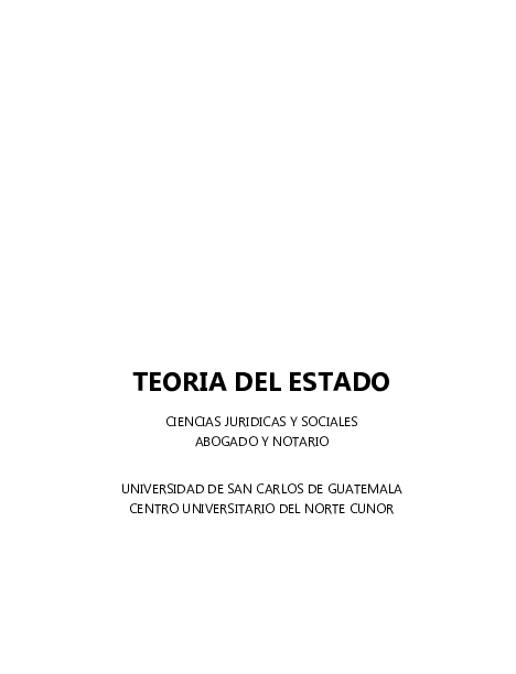 (PDF) Teoria del Estado