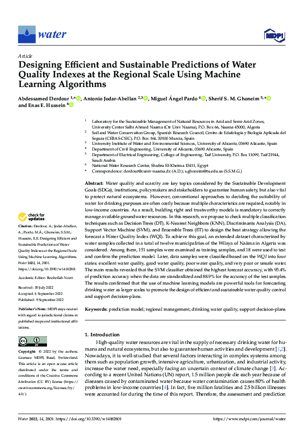 (PDF) Designing Efficient and Sustainable Predictions of Water Quality Indexes at the Regional ...