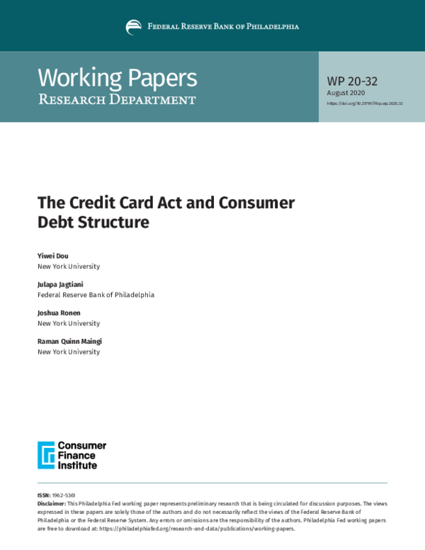 (PDF) The Credit Card Act and Consumer Debt Structure