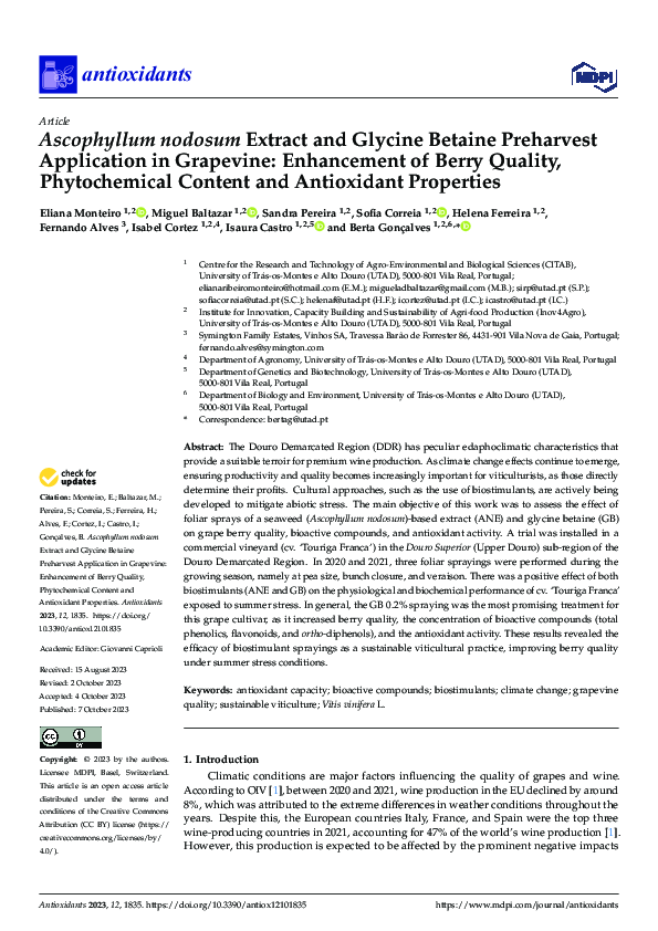 (PDF) Ascophyllum nodosum Extract and Glycine Betaine Preharvest Application in Grapevine ...