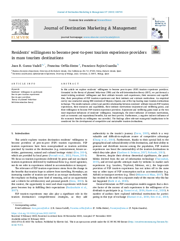 (PDF) Journal of Destination Marketing & Management