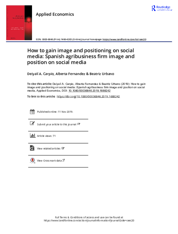 (PDF) How to gain image and positioning on social media: Spanish ...