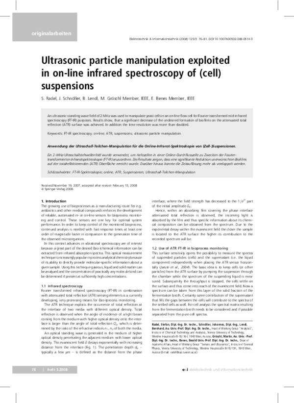 (PDF) Ultrasonic particle manipulation exploited in on-line infrared ...