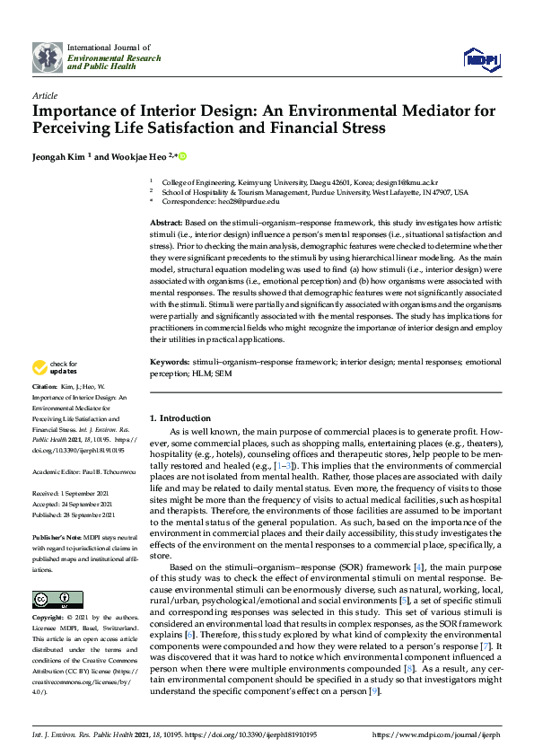 (PDF) Importance of Interior Design: An Environmental Mediator for ...