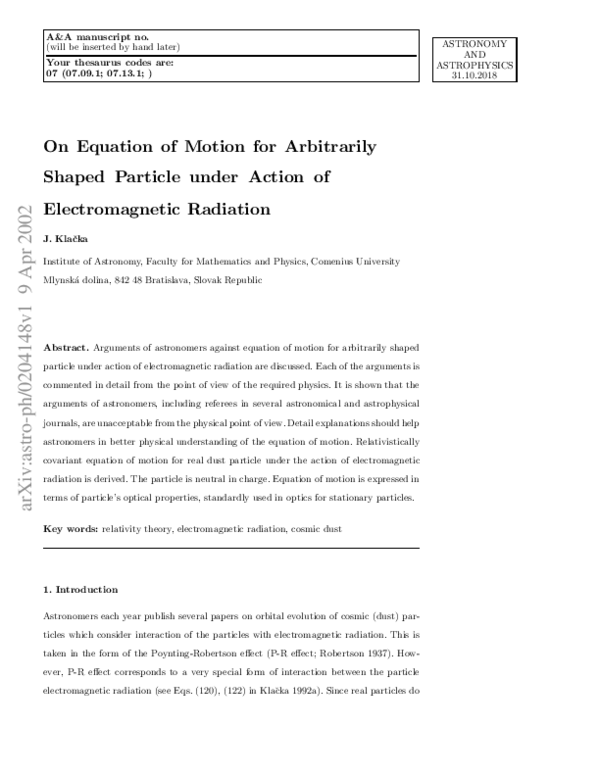 (PDF) Electromagnetic Radiation