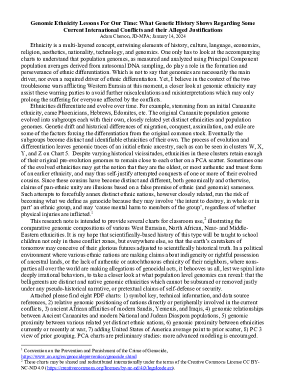 (PDF) Genomic Ethnicity Lessons For Our Time: What Genetic History ...