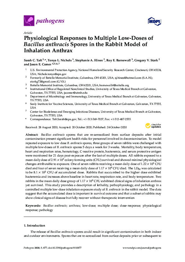 (PDF) Physiological Responses to Multiple Low-Doses of Bacillus ...