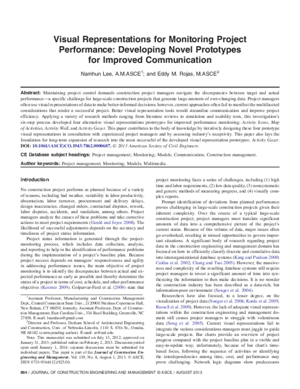 (PDF) Visual Representations for Monitoring Project Performance ...