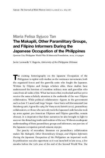 (PDF) Review of Maria Felisa Syjuco Tan The Makapili, Other ...