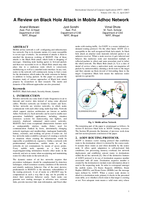 (PDF) A Review on Black Hole Attack in Mobile Adhoc Network