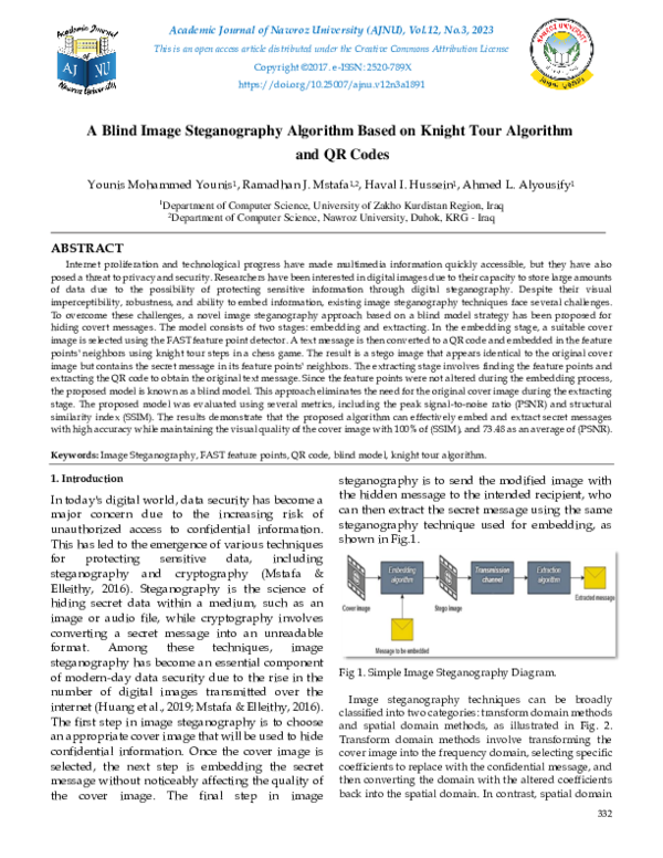 (PDF) A Blind Image Steganography Algorithm Based on Knight Tour Algorithm and QR Codes