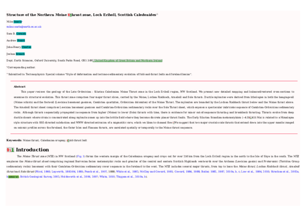 (PDF) Structure of the Northern Moine thrust zone, Loch Eriboll ...