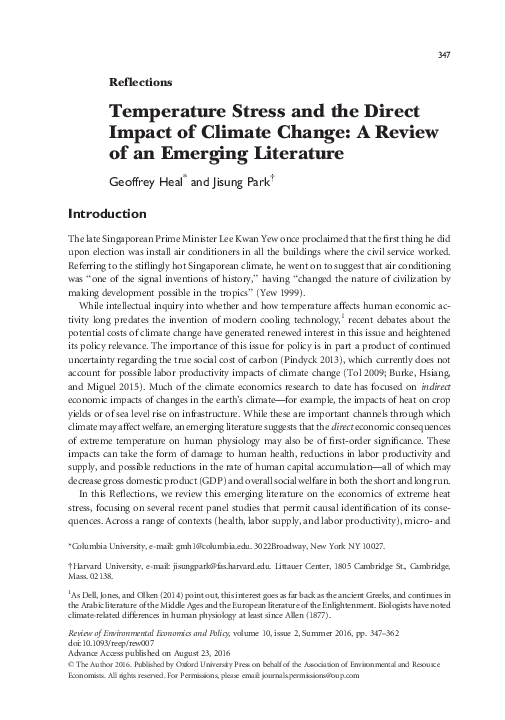 (PDF) Reflections—Temperature Stress and the Direct Impact of Climate ...