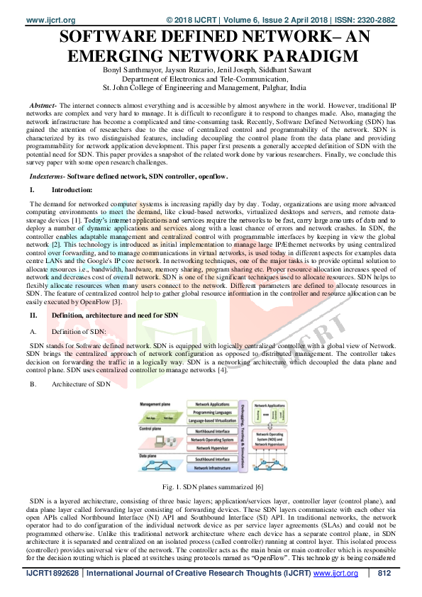(PDF) Software Defined Network– an Emerging Network Paradigm