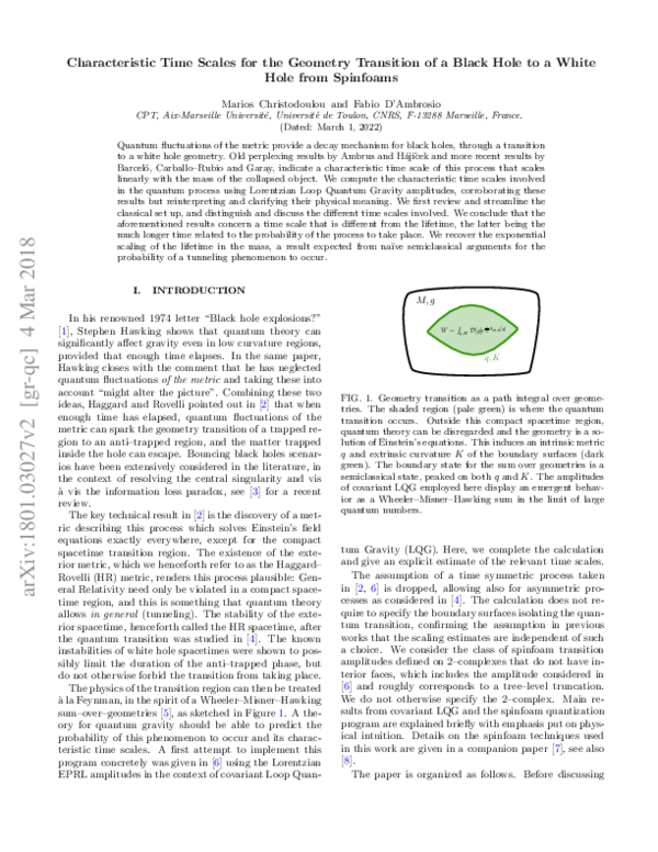 (PDF) Characteristic Time Scales for the Geometry Transition of a Black ...
