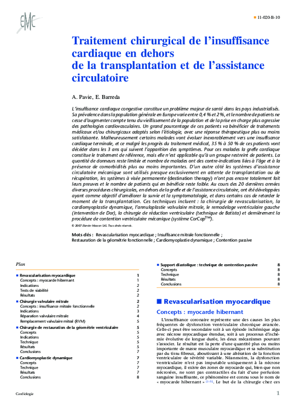(PDF) Traitement chirurgical de l'insuffisance cardiaque en dehors de ...