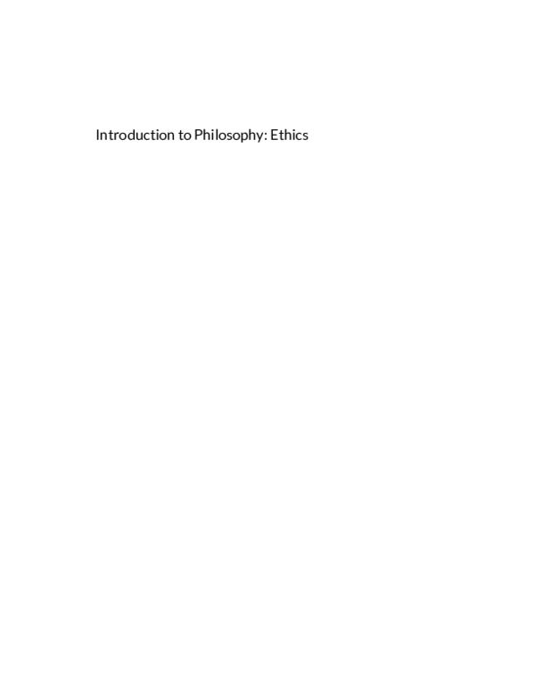 Pdf Introduction To Philosophy Ethics