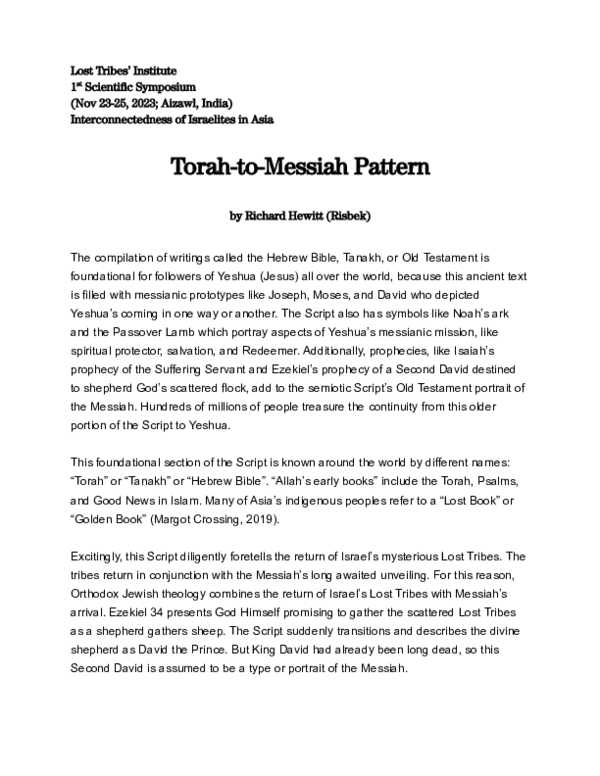 (PDF) Torah-to-Messiah Pattern