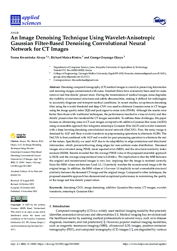 Pdf An Image Denoising Technique Using Wavelet Anisotropic Gaussian