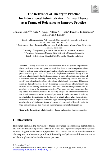(PDF) The Relevance of Theory to Practice for Educational Administrator ...