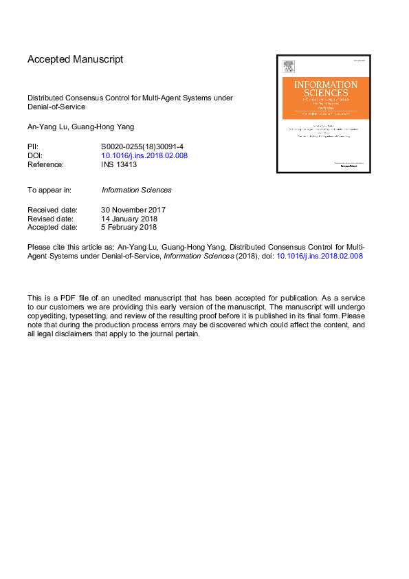 Pdf Distributed Consensus Control For Multi Agent Oscillatory Systems