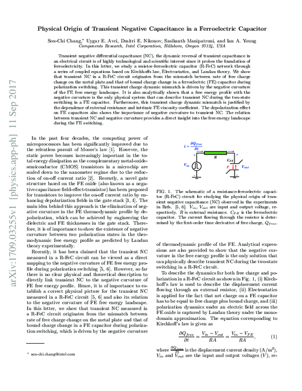 (PDF) Physical Origin of Transient Negative Capacitance in a ...