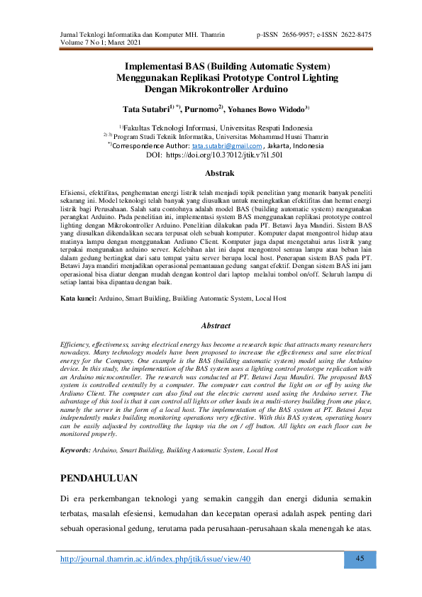 (PDF) Implementasi BAS (Building Automatic System) Menggunakan ...